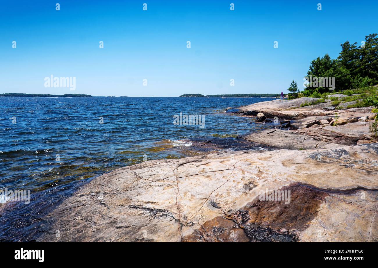 Georgian bay shoreline in killbear provincial park hi-res stock ...