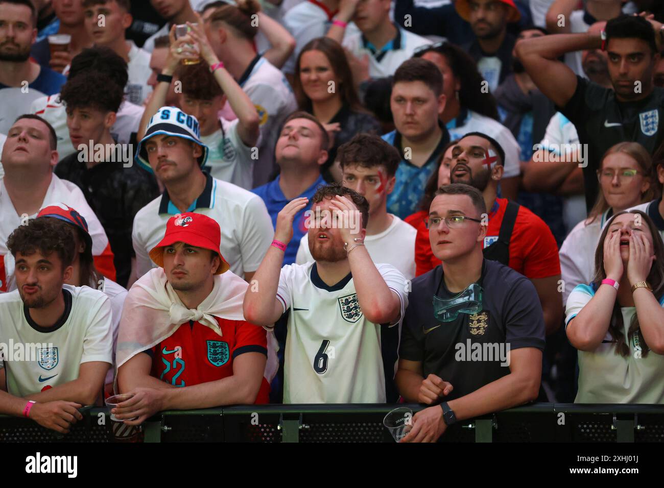 England fans at BOXPark Wembley in London during a screening of the ...