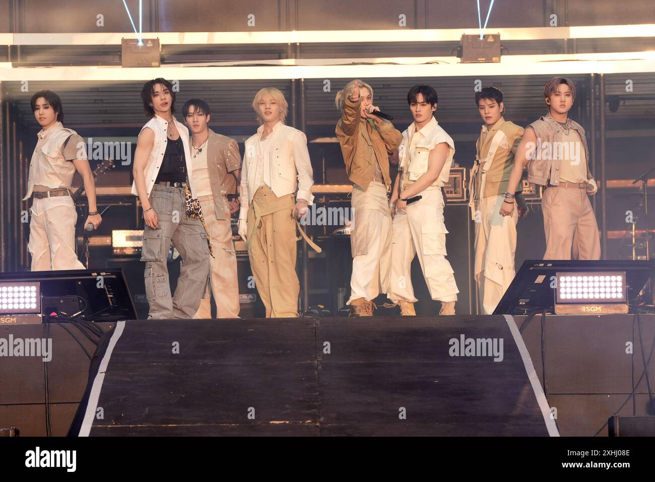 EDITORIAL USE ONLY Stray Kids performing on stage at BST Hyde Park in ...