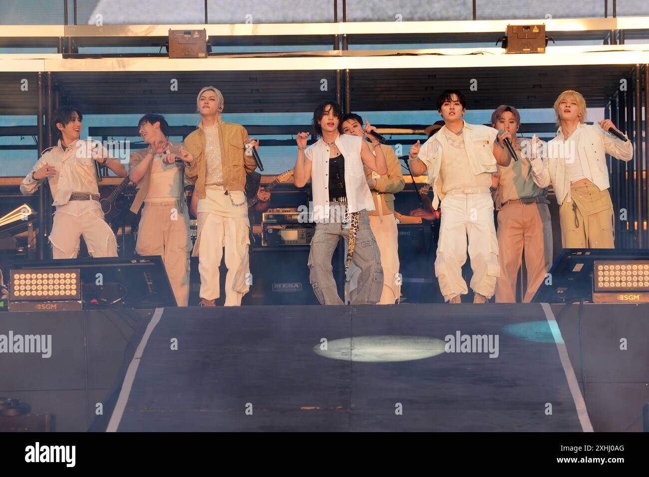 EDITORIAL USE ONLY Stray Kids performing on stage at BST Hyde Park in ...