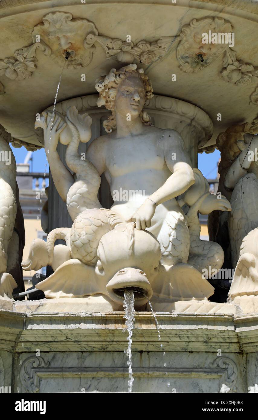18th century Baroque style Fountain of Neptune in Carcassonne Stock ...
