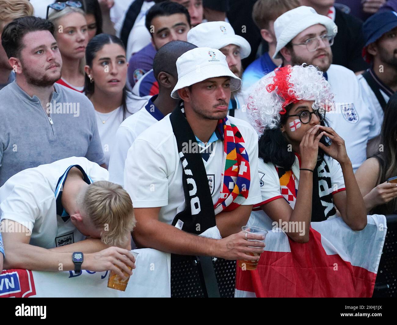 England fans at BOXPark Croydon in London during a screening of the ...