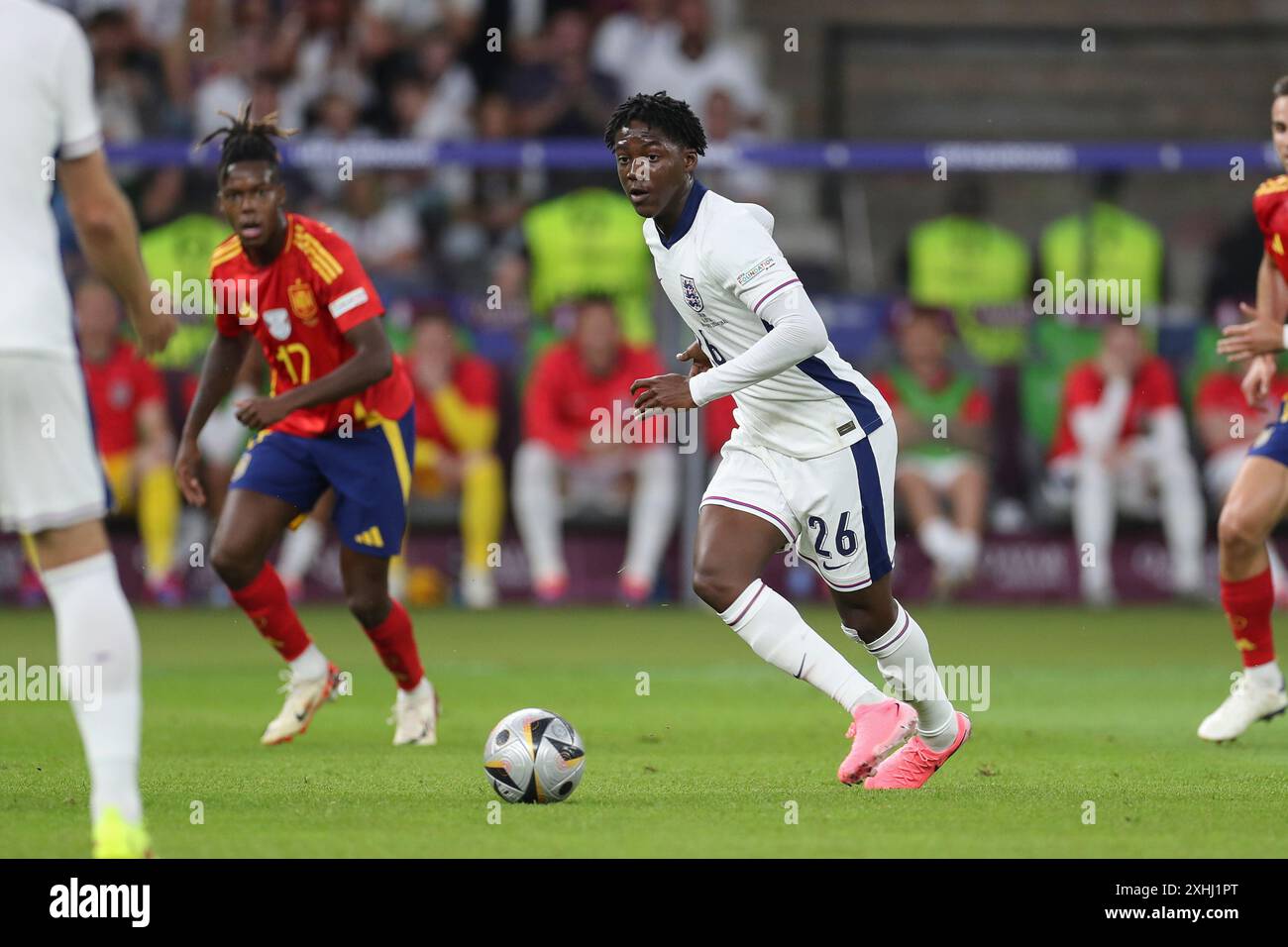 Berlin, Germany. 14th July, 2024. England Midfielder Kobbie Mainoo ...