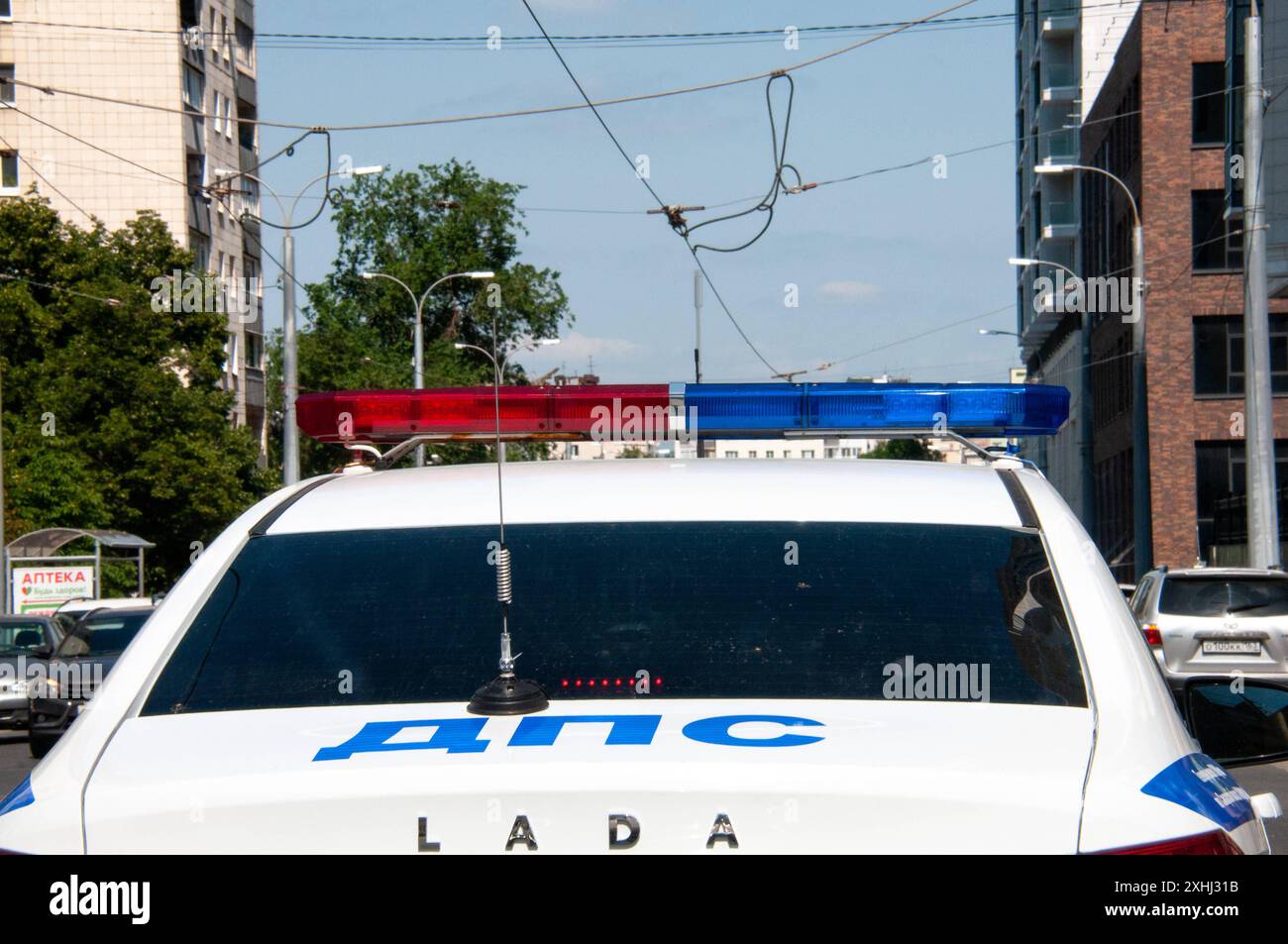 Special services The police patrol car is on the road Samara Samara ...
