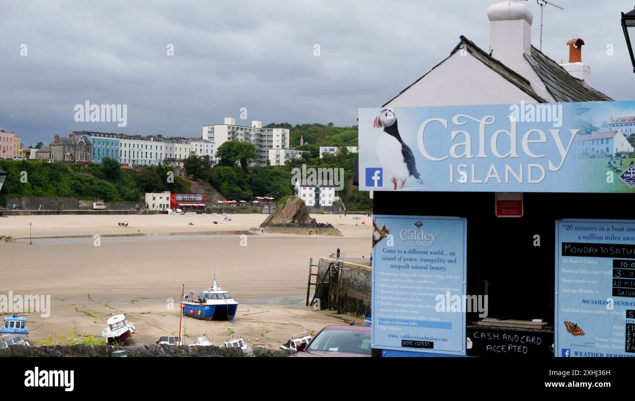 Tenby, Pembrokeshire, Wales - July 02 2024: At the entrance of the ...