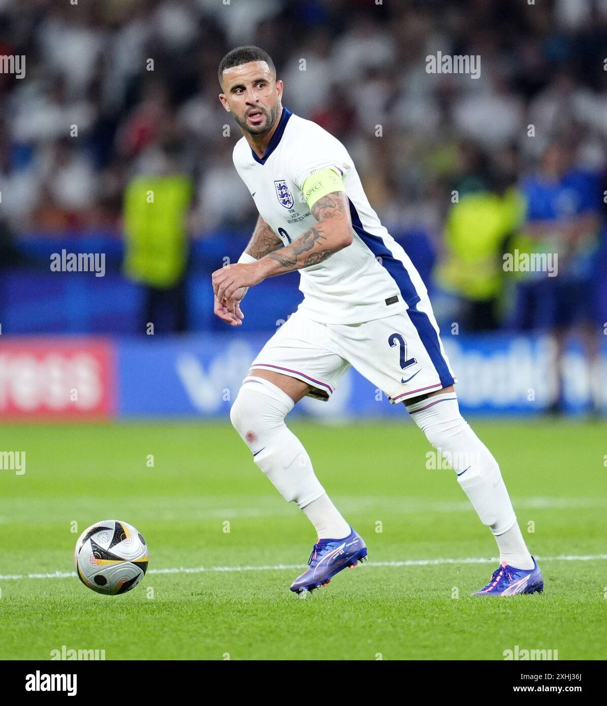 England's Kyle Walker in action during the UEFA Euro 2024 final match ...
