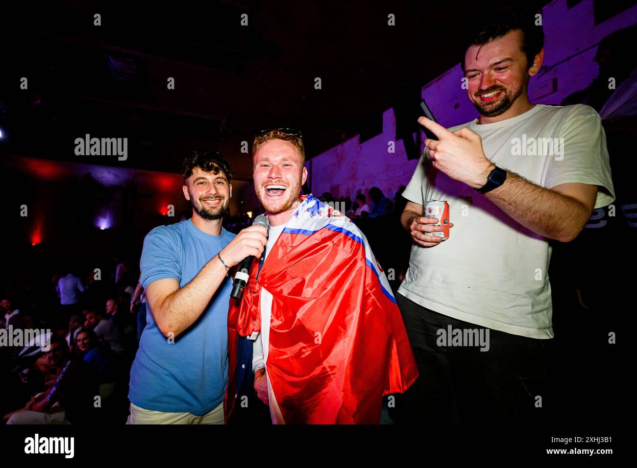 LONDON, UNITED KINGDOM. 14, Jul 24. Presenter Max Whittle (left) is ...