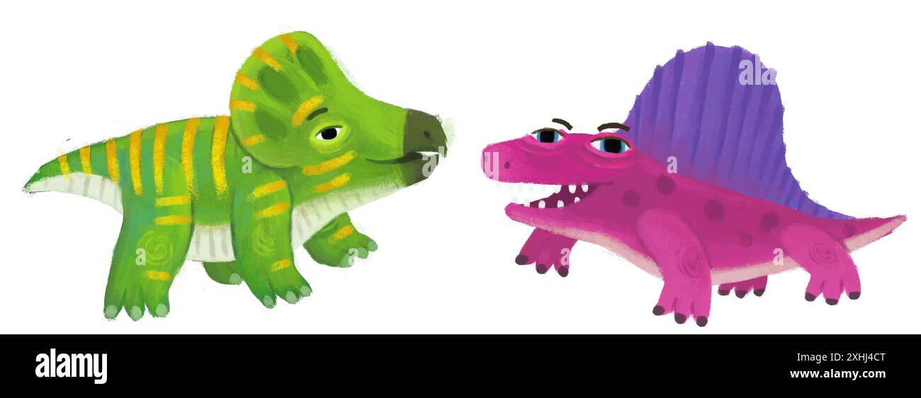 cartoon happy and funny colorful prehistoric dinosaur dino dimetrodon ...