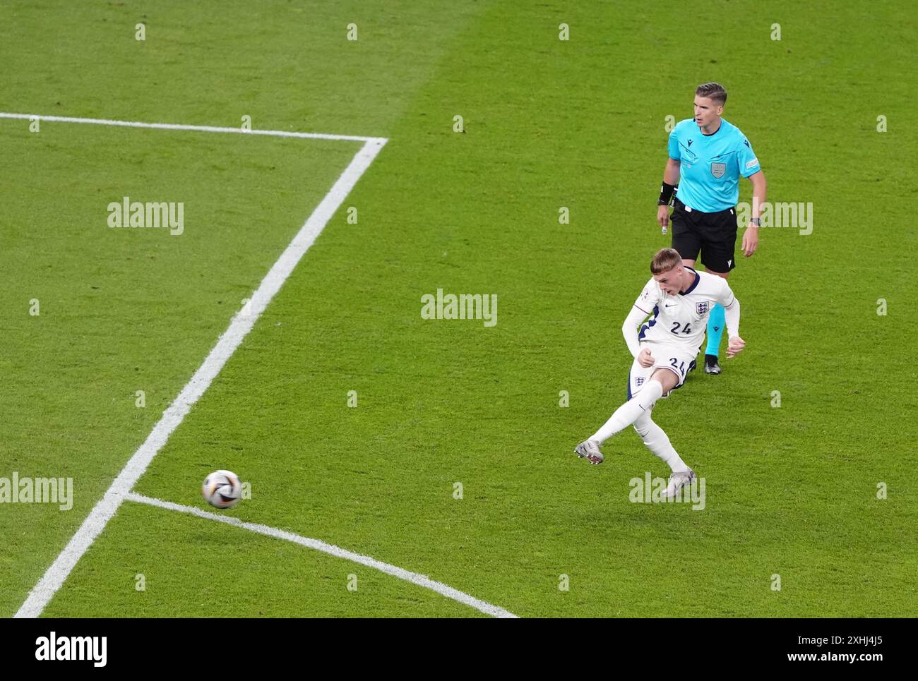 England's Cole Palmer scores their side's first goal of the game during ...