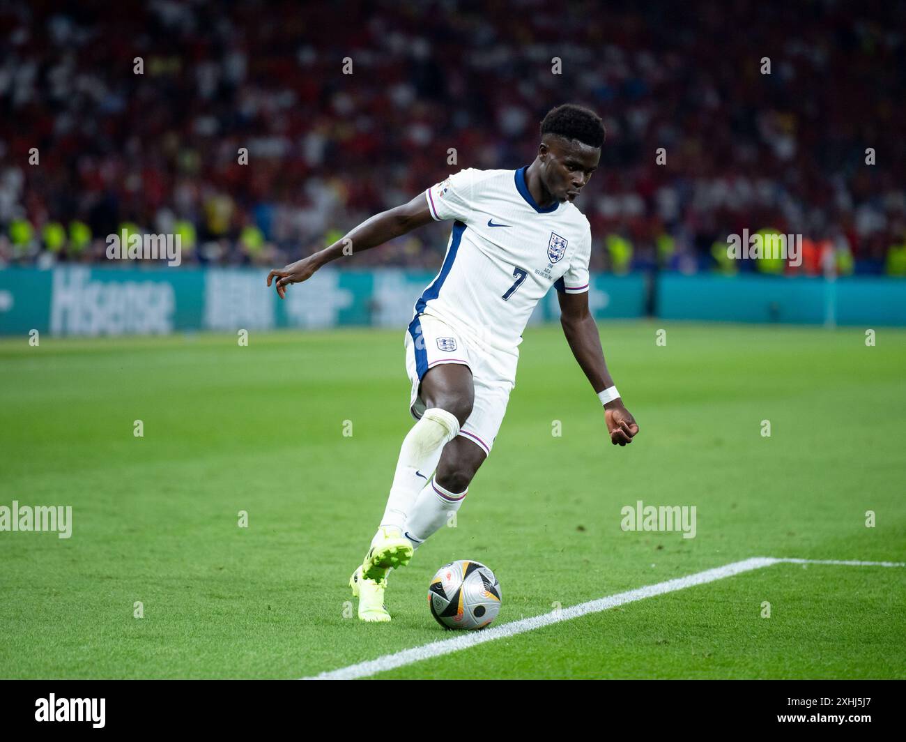 Bukayo Saka (England, #07) am Ball, GER, Spain (ESP) vs England (ENG ...