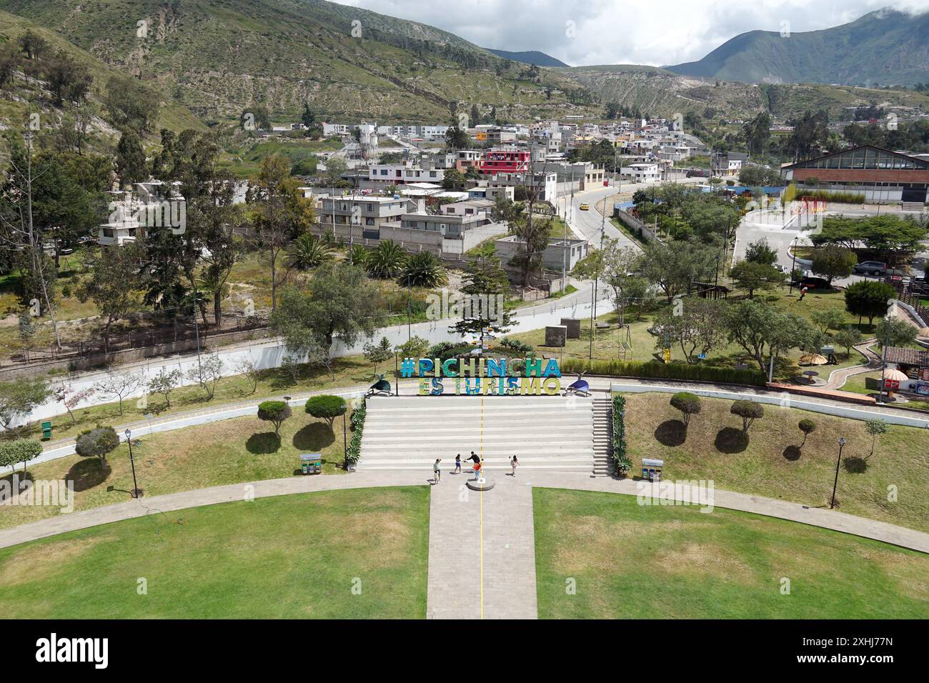 View from the Monument to the Equator, Ciudad Mitad del Mundo, Middle ...