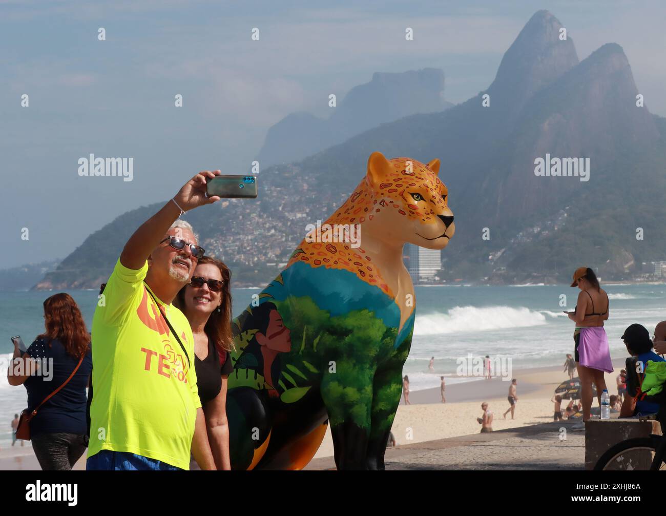 July 14, 2024, Rio De Janeiro, Brazil: People in Ipanema are captivated ...