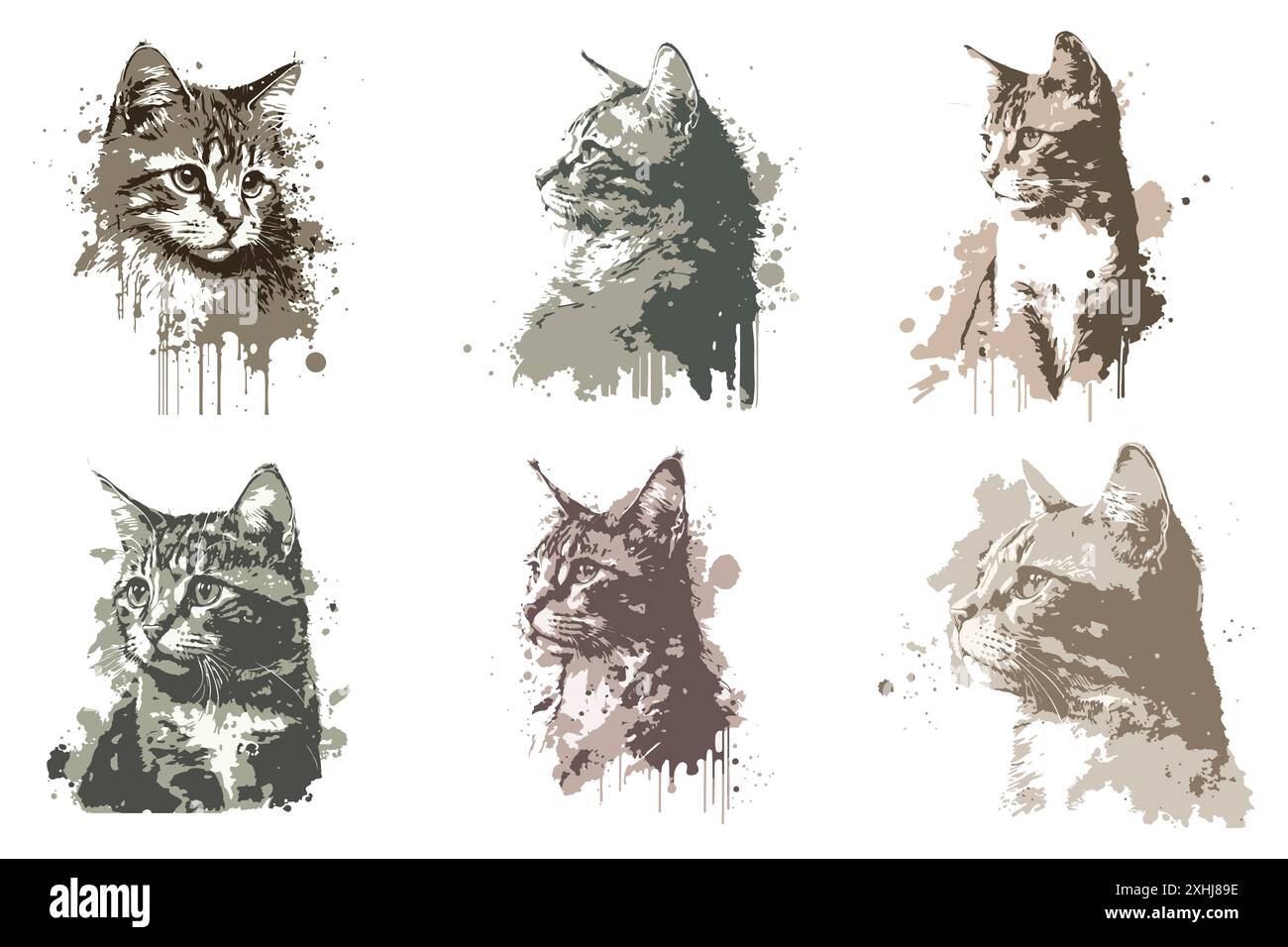 Cat Watercolor vector illustration Stock Vector Image & Art - Alamy