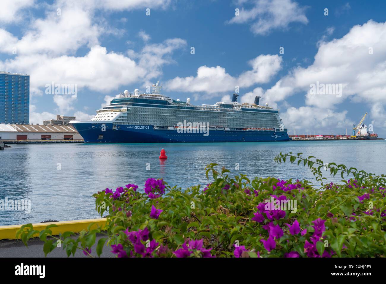 The Celebrity Solstice cruise ship docked in port in Honolulu, Oahu ...