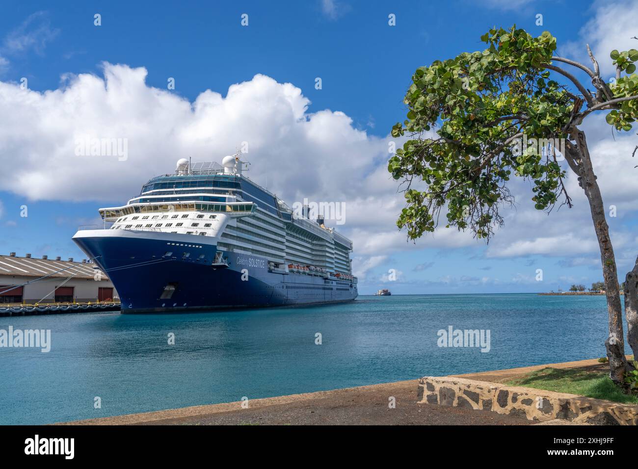 The Celebrity Solstice cruise ship docked in port in Honolulu, Oahu ...