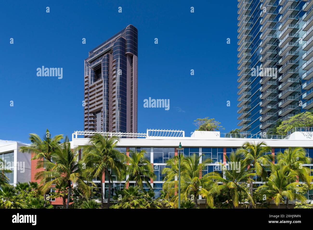 One Waterfront towers condominium complex in Honolulu, Oahu, Hawaii ...