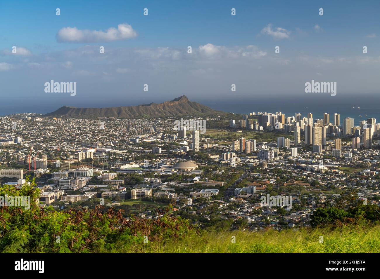Downtown city view from Tantalus Lookout - Puu Ualakaa State Park in ...