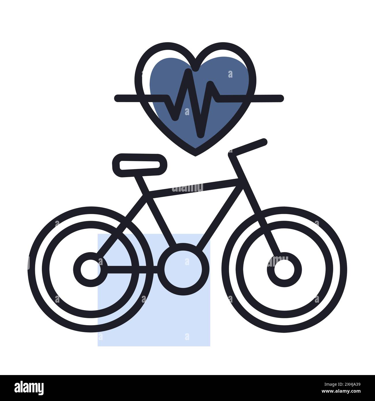 Cycling heartbeat vector icon. Sport is health sign. Graph symbol for ...