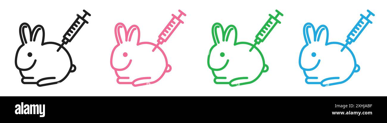 Animal testing icon Black line art vector in black and white outline ...