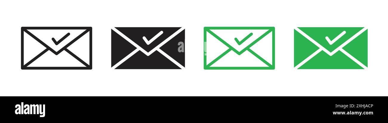 Approved message icon Black line art vector in black and white outline ...
