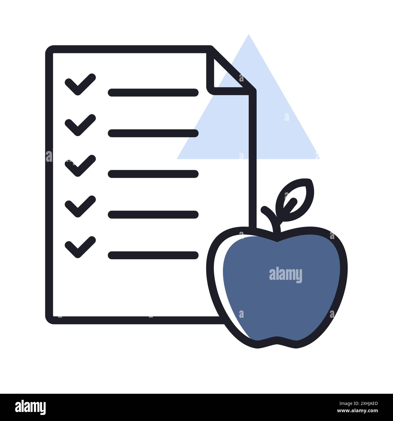 Diet list with apple vector icon. Graph symbol for fitness and weight ...