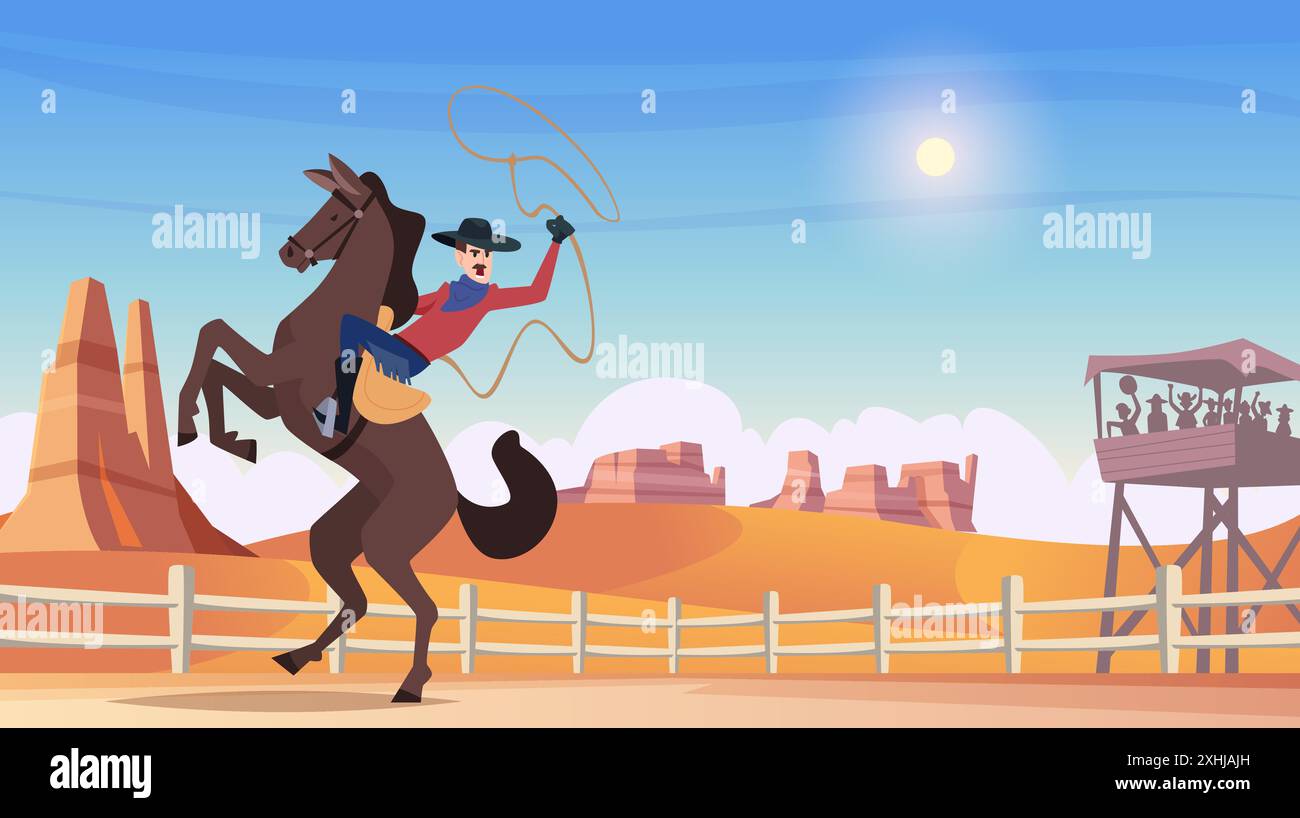 Cowboy background. Wild west game for strong man horse riders with ...