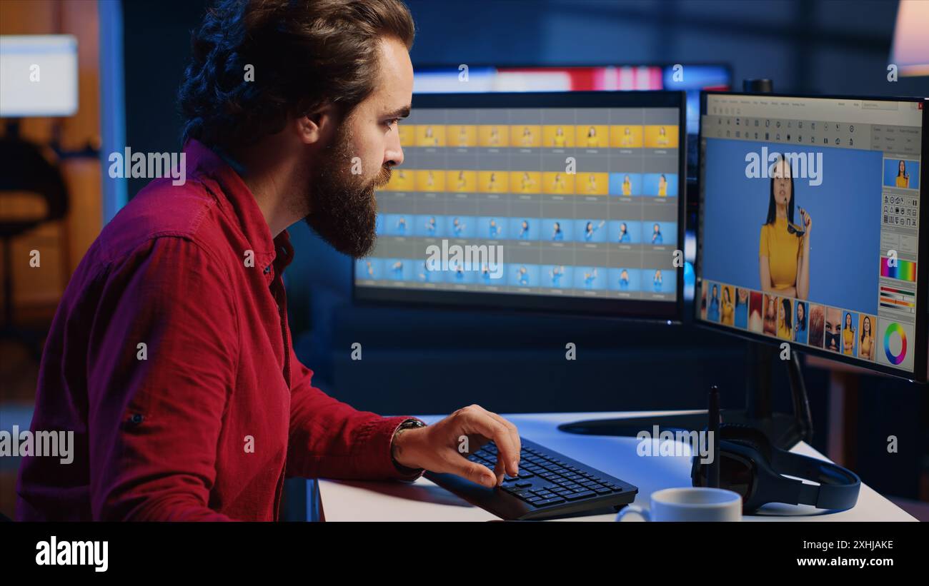 Expert photo editor enhancing images with precision using graphic ...
