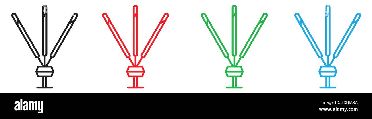 Burning incense stick icon Black line art vector in black and white ...