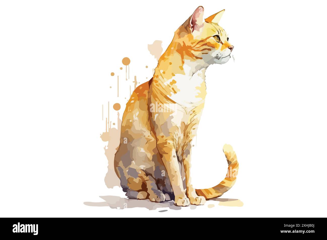 Cat Watercolor vector illustration Stock Vector Image & Art - Alamy