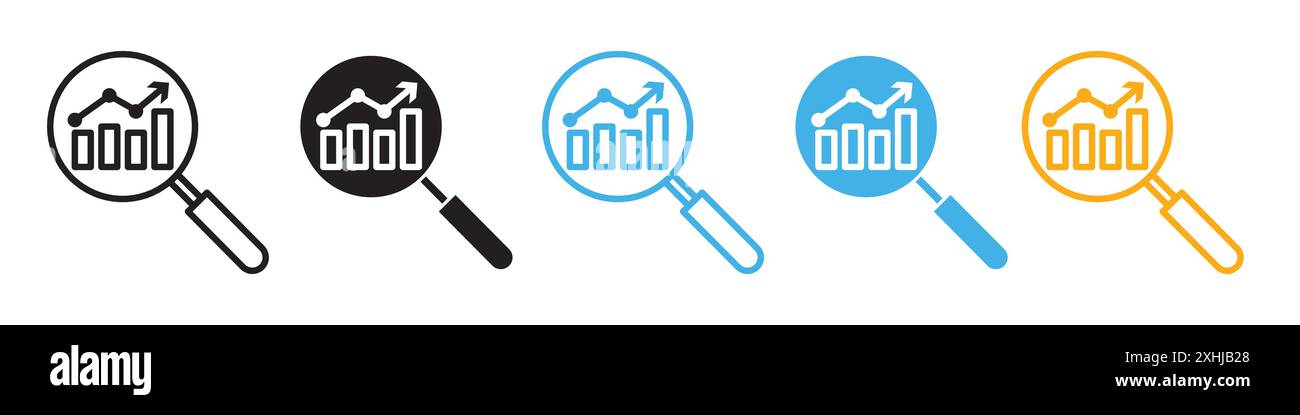 Data analytics icon Black line art vector in black and white outline ...