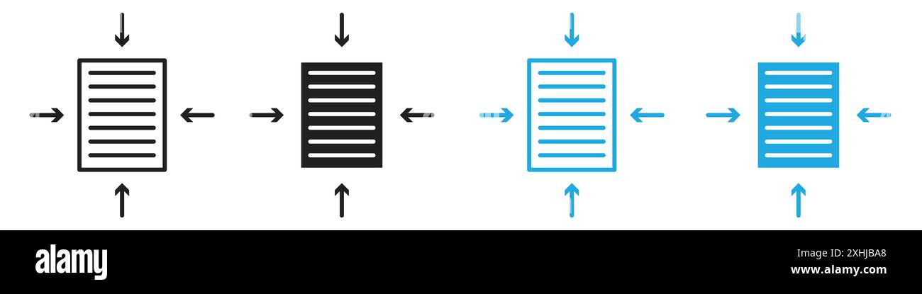 File compressor icon Black line art vector in black and white outline ...