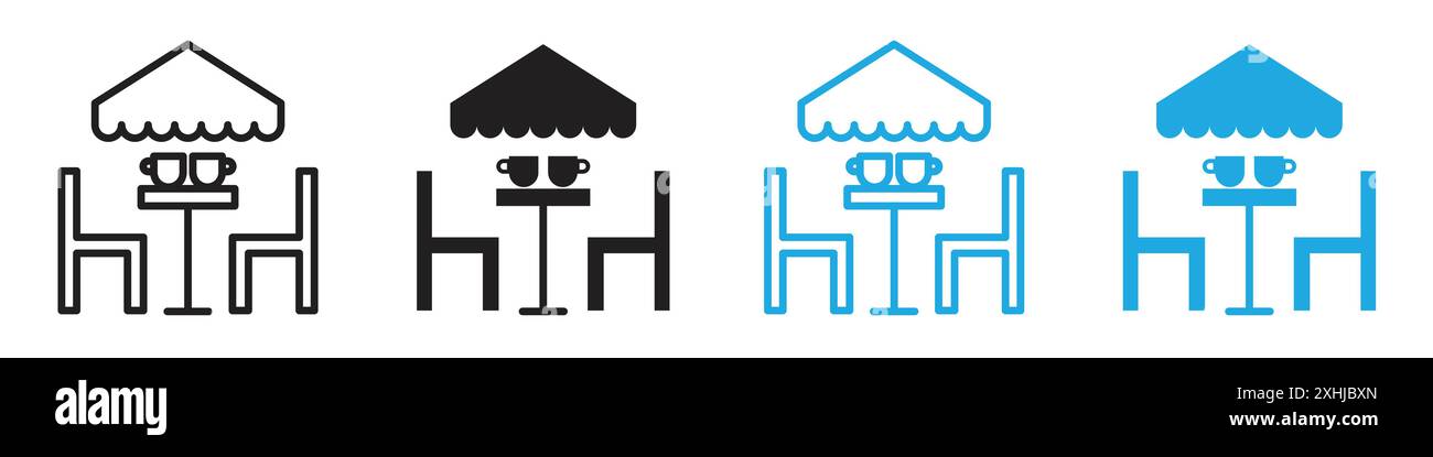 Cafeteria icon Black line art vector in black and white outline set ...