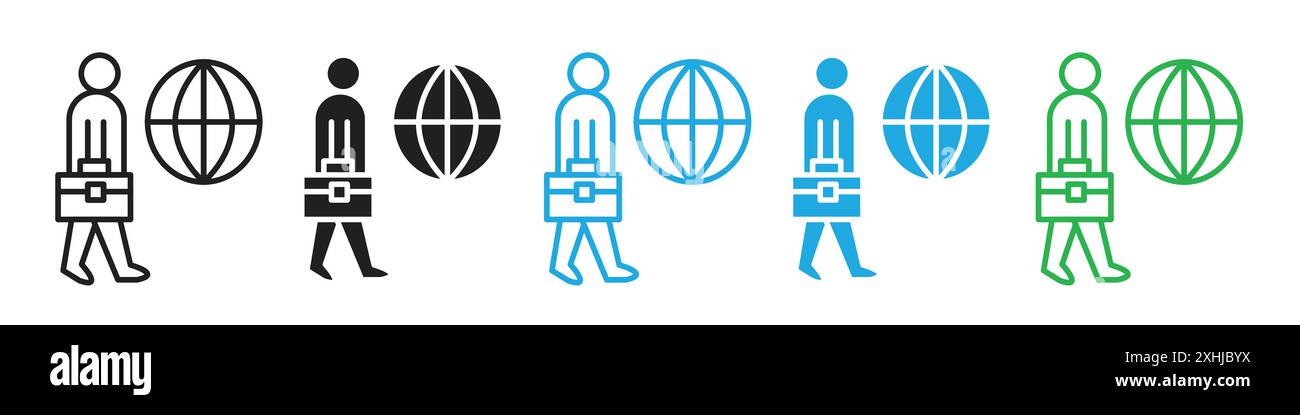 Job for immigrants icon Black line art vector in black and white ...