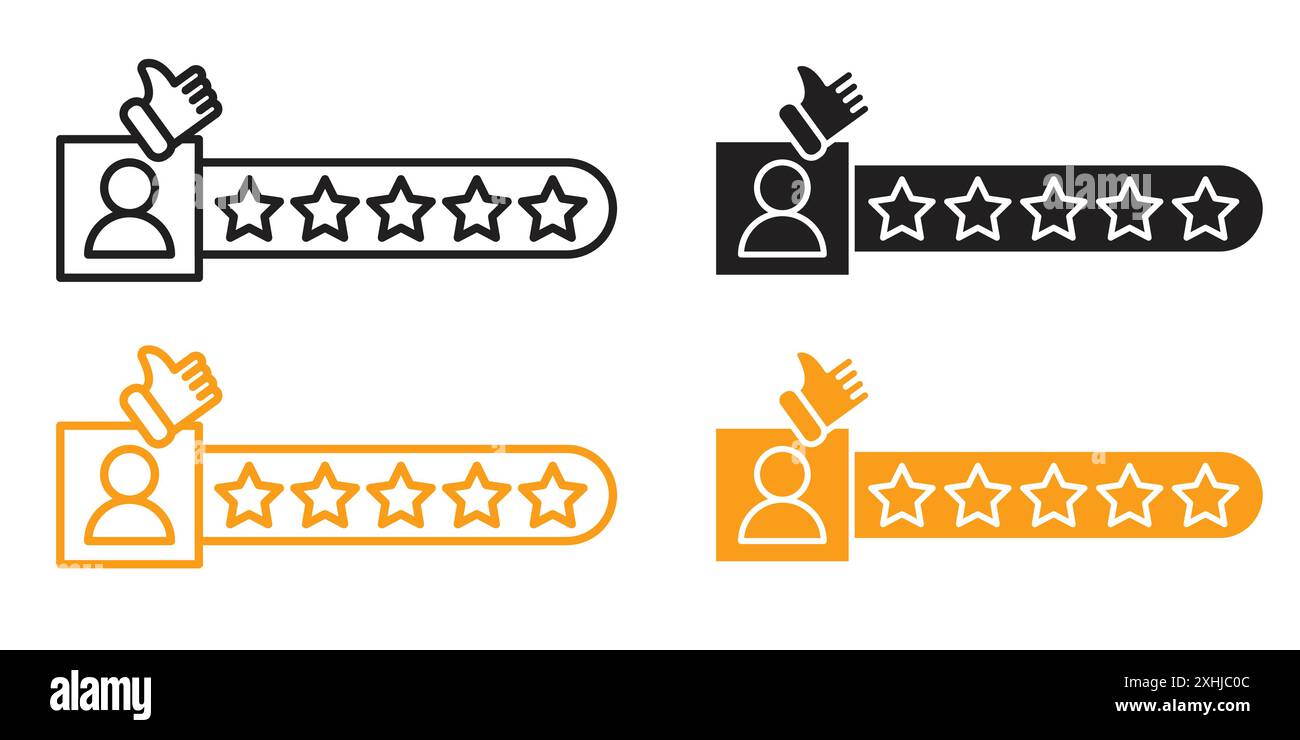 Customer satisfaction icon Black line art vector in black and white ...