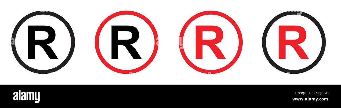 Registered trademark symbol Black line art vector in black and white ...