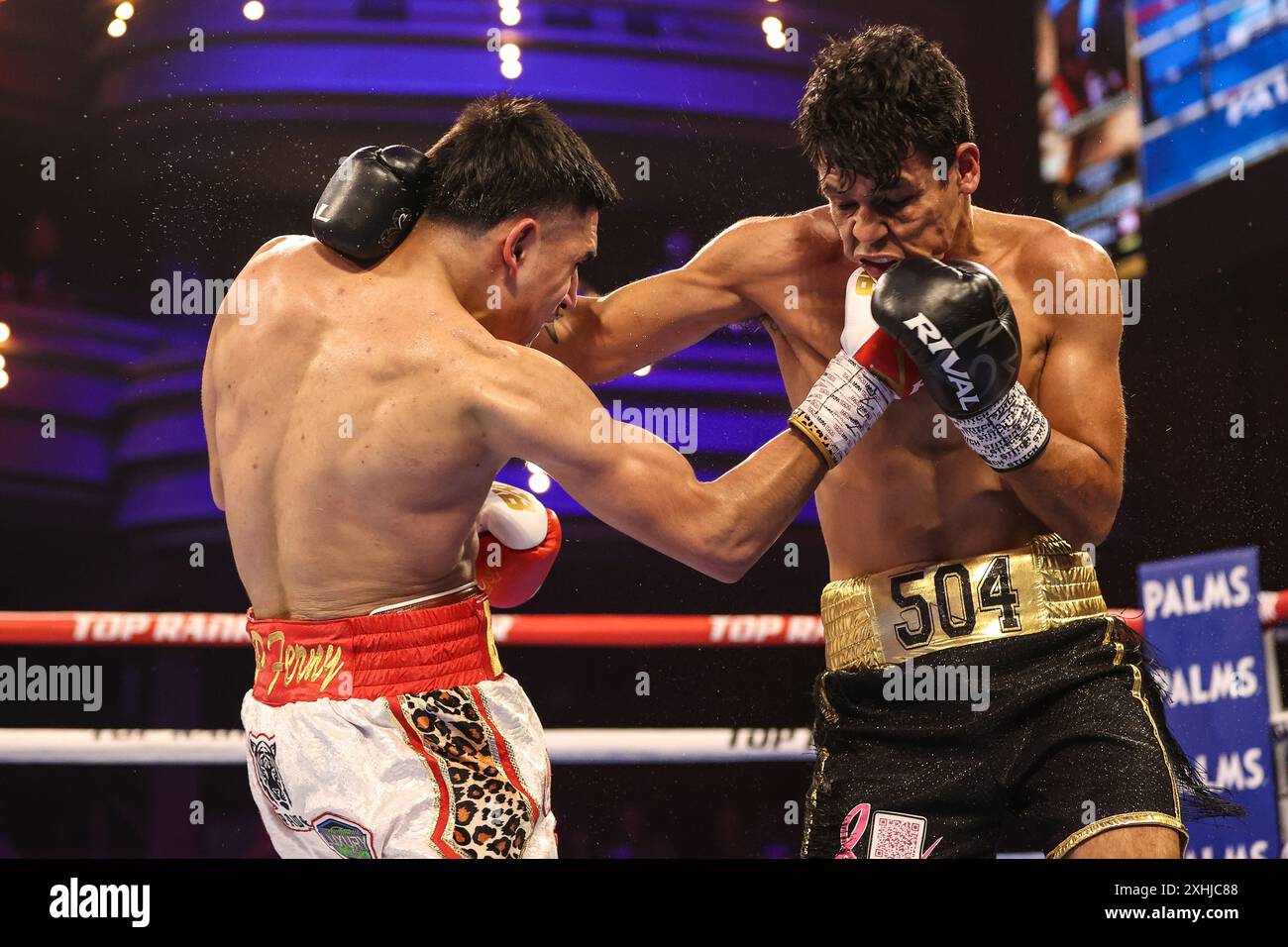 July 13, 2024: (L-R) Art Barrera Jr. punches Javier Mayoral during ...