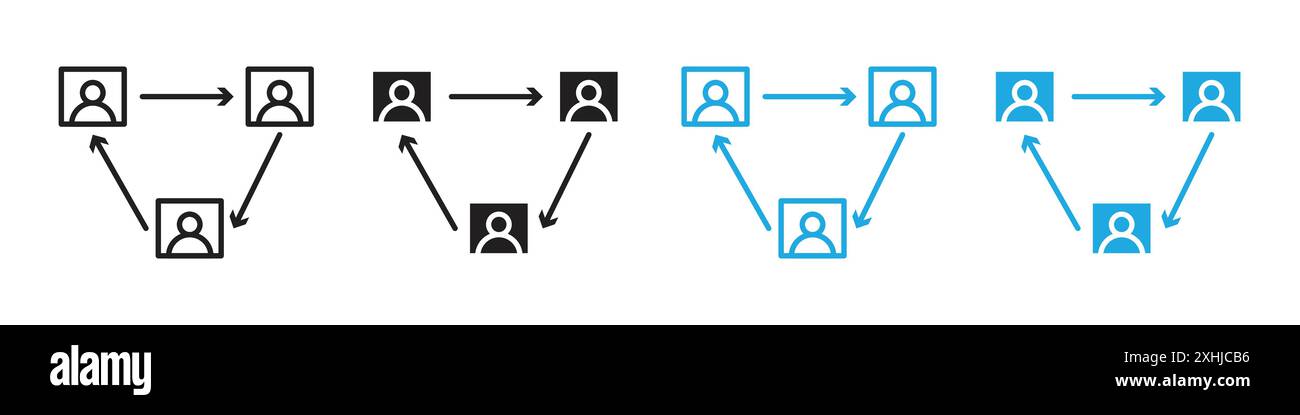 Partner program icon Black line art vector in black and white outline ...