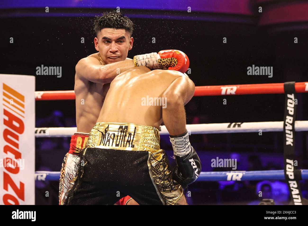 July 13, 2024: (L) Art Barrera Jr. throws a punch during his ...