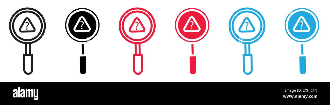 Finding problem icon Black line art vector in black and white outline ...