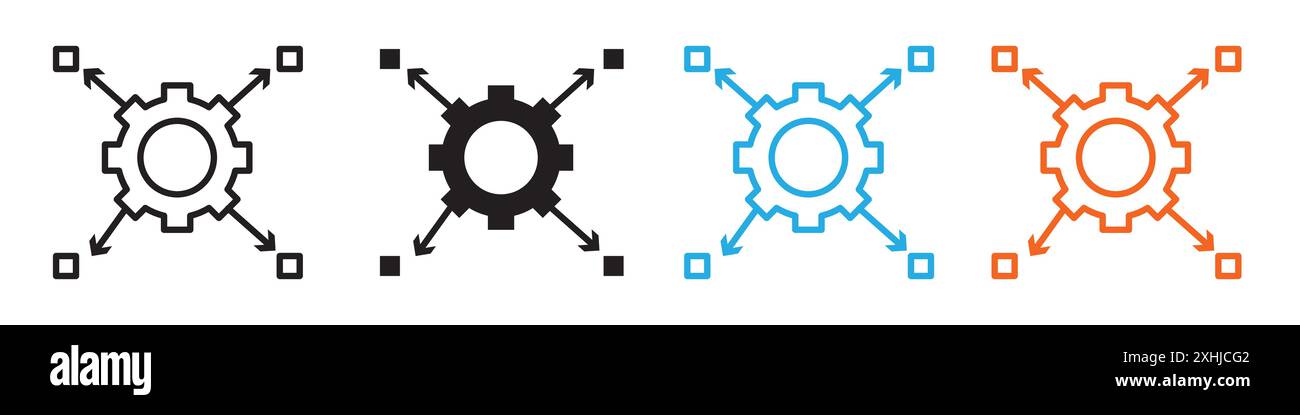 Useful functions icon Black line art vector in black and white outline ...