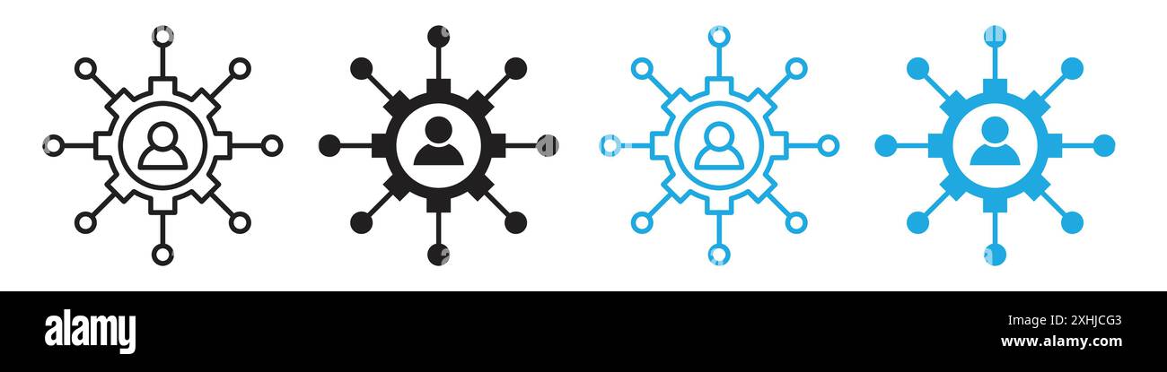 Additional skills icon Black line art vector in black and white outline set collection sign ...