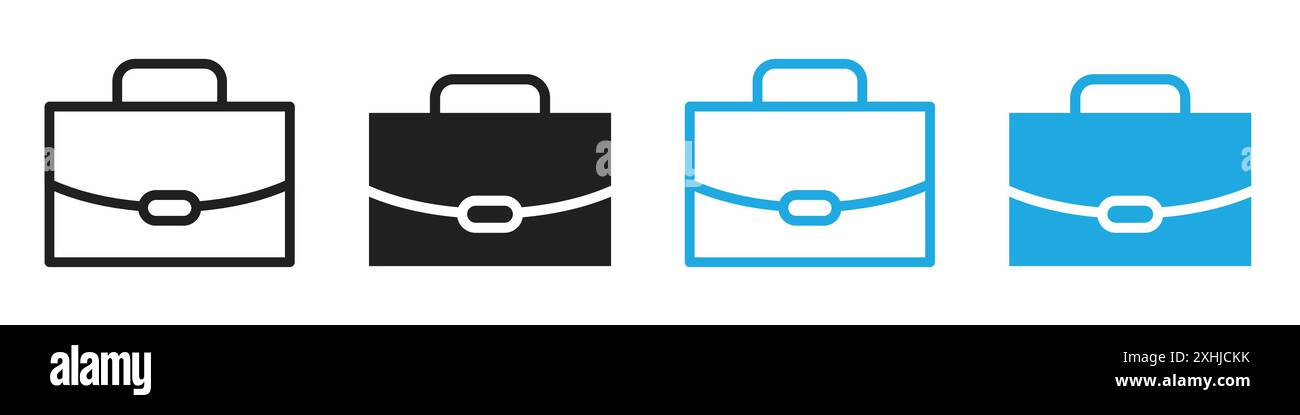 Case icon Black line art vector in black and white outline set ...