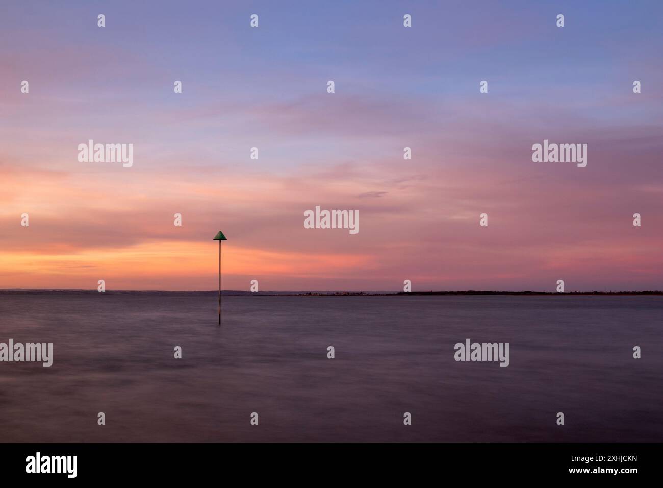 Colourful sunrise over the Thames Estuary Essex, England, United ...