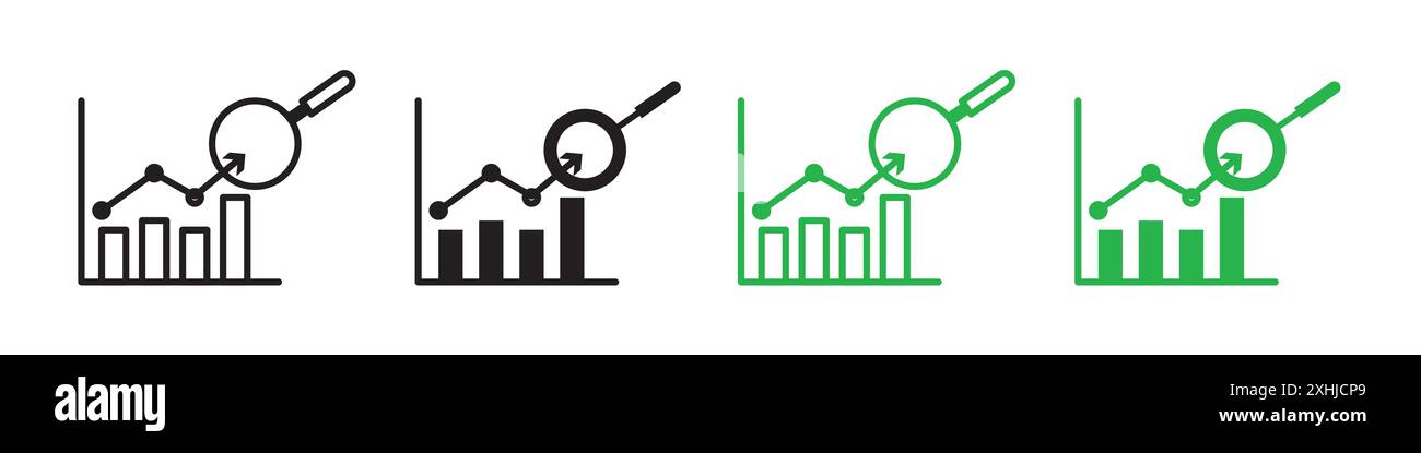 Predictive analytics icon Black line art vector in black and white ...