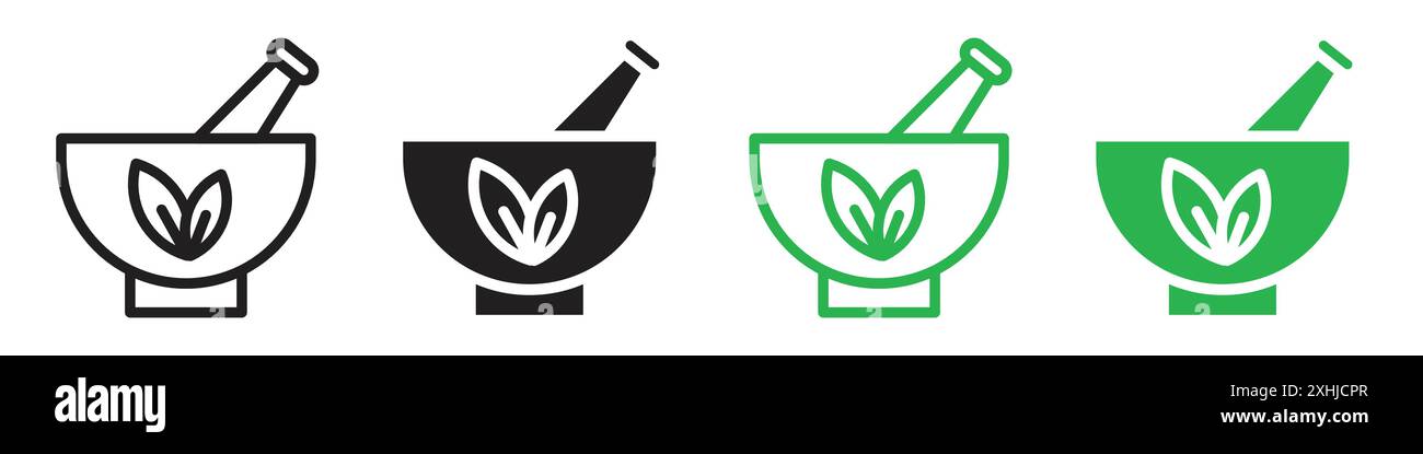 Homeopathy icon Black line art vector in black and white outline set ...