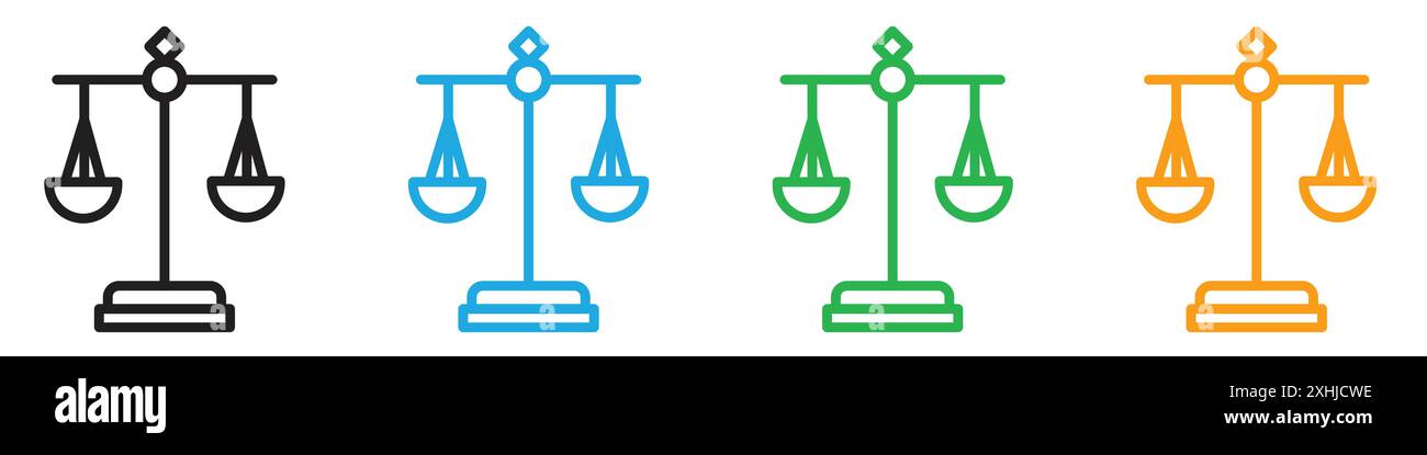 Law icon Black line art vector in black and white outline set ...