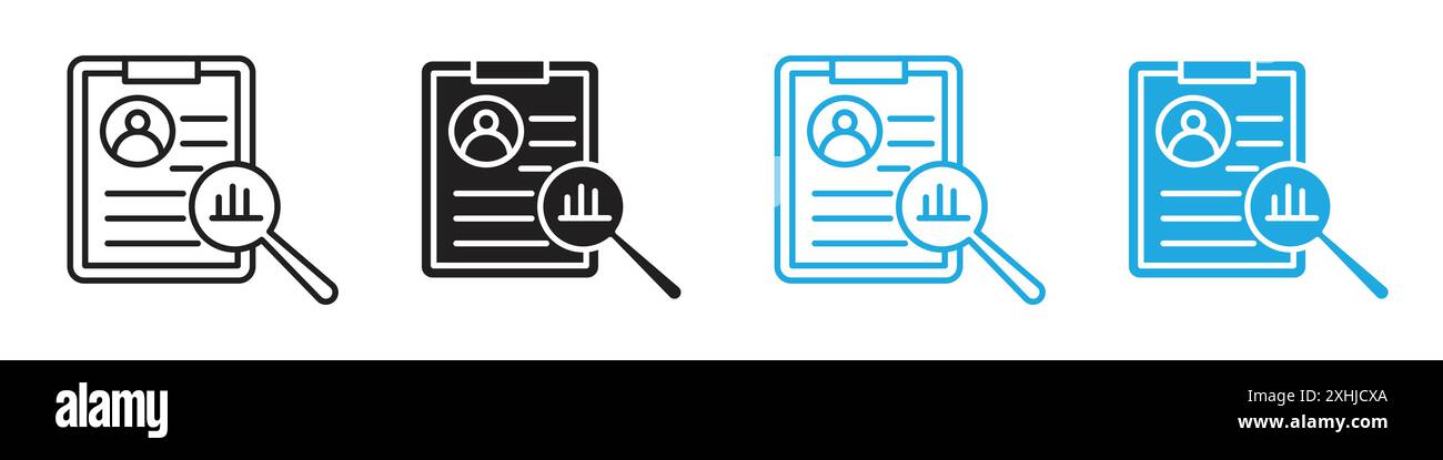 Job analysis icon Black line art vector in black and white outline set ...