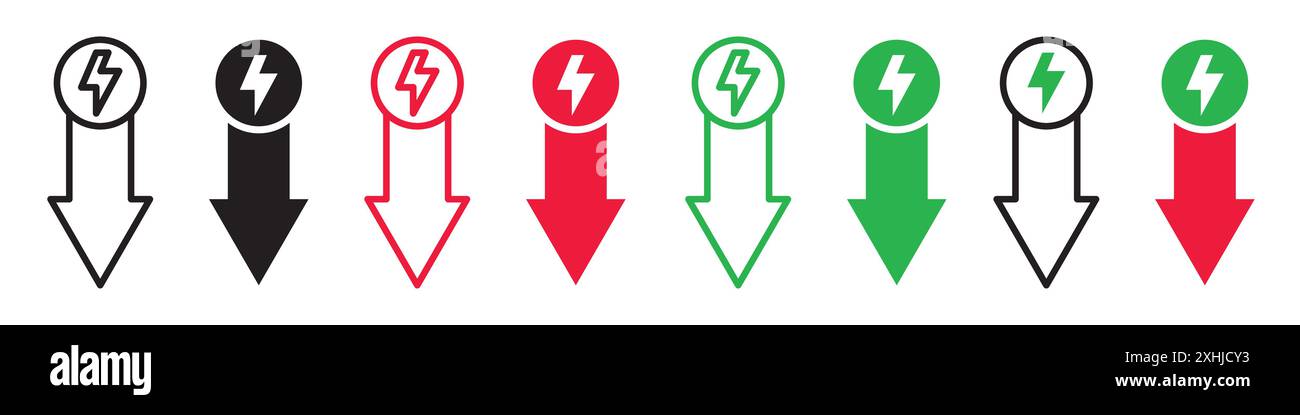 Low electricity consumption icon Black line art vector in black and ...