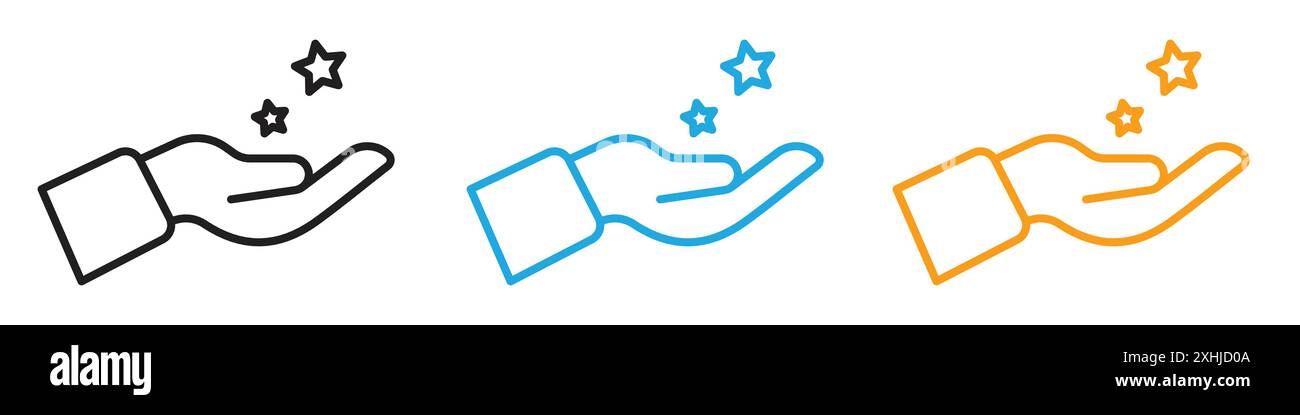 Loyalty program icon Black line art vector in black and white outline set collection sign Stock ...