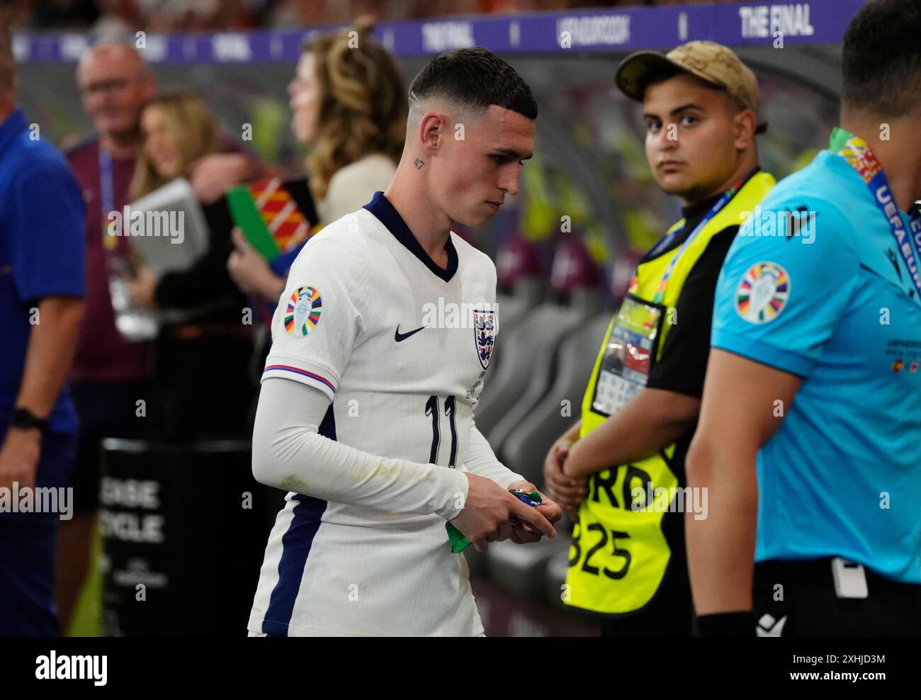 England's Phil Foden appears dejected after defeat against Spain ...